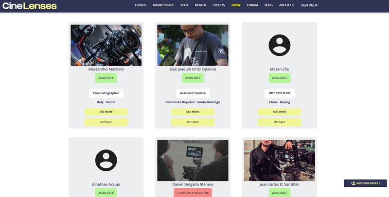 More than 200 profiles in our CREW section!